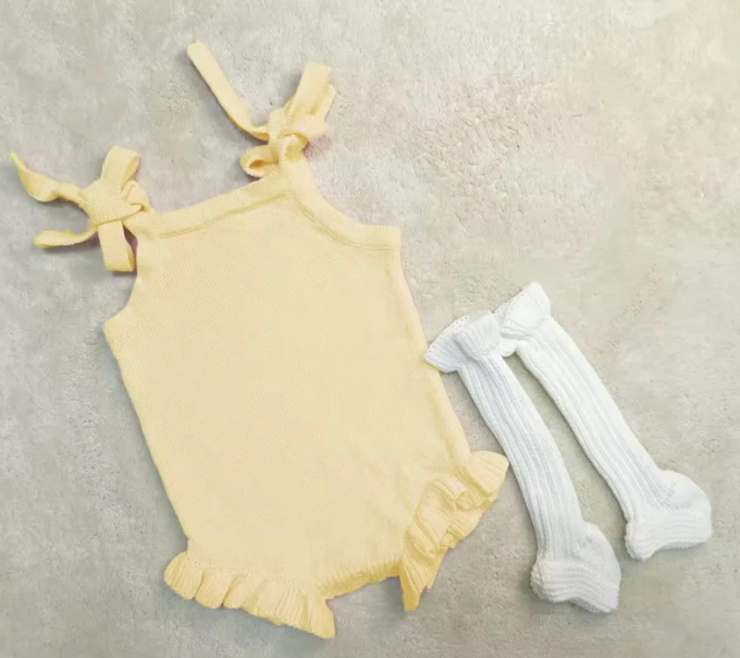 Knit Sunsuit with Ties | Hamilton Brooks Design