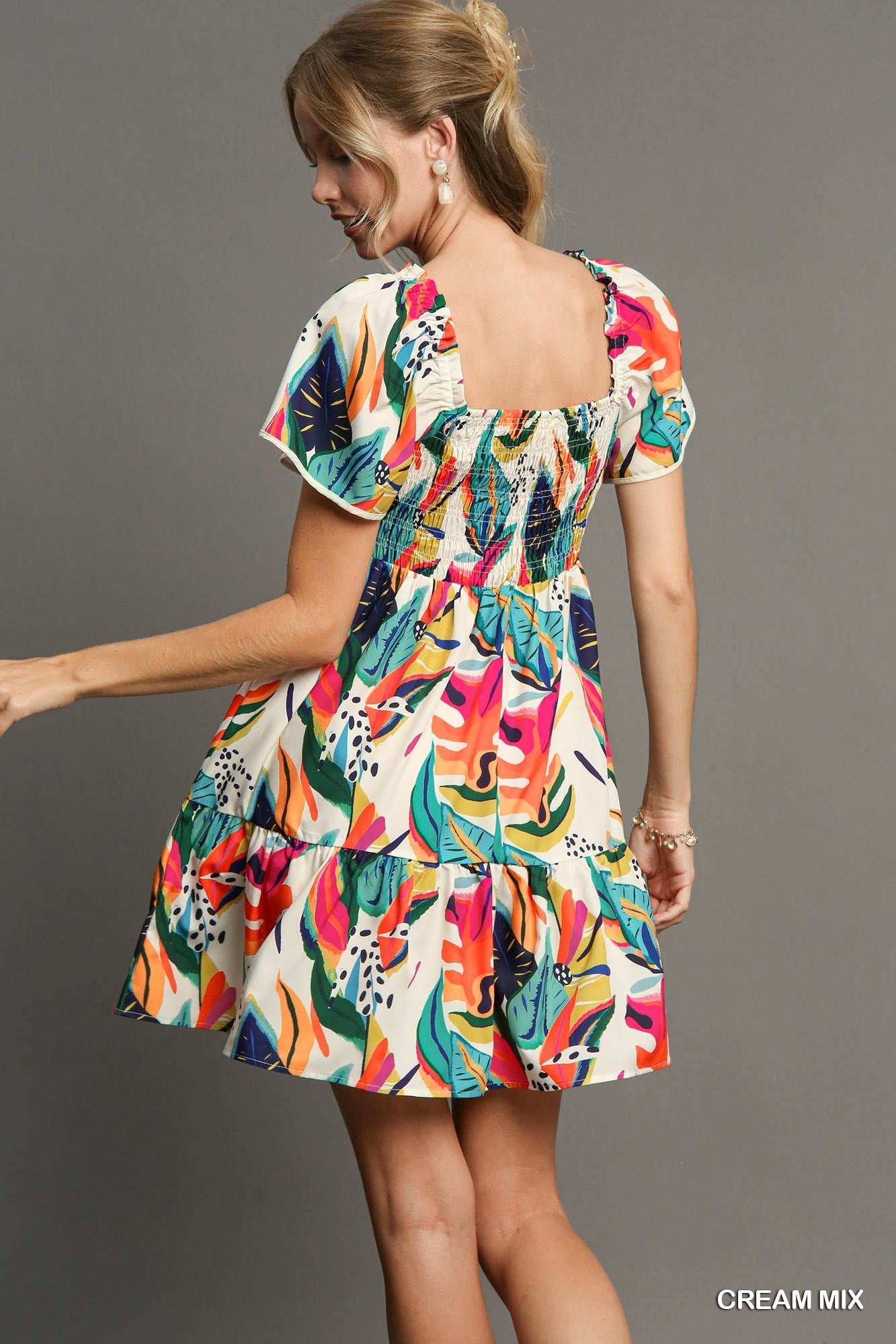 Palm Parade Smocked Mini Dress | Hamilton Brooks Design